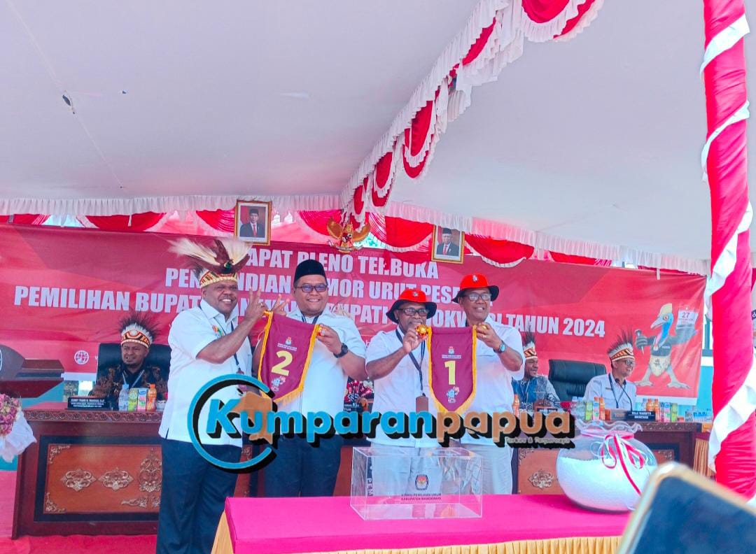 KPU Manokwari Gelar Pleno Terbuka Pengundian Nomor Urut Calon Bupati dan Wakil Bupati ada ...